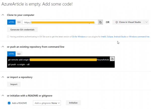 How To Add An Existing Project Into Azure Devops Repo With Git Geohernandez